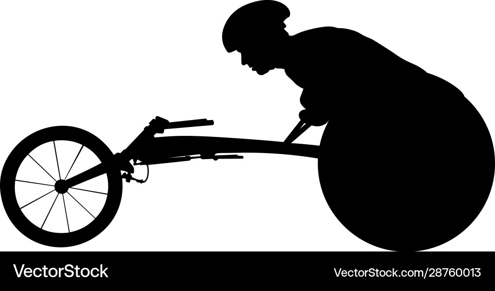 Athlete racer on wheelchair racing Royalty Free Vector Image