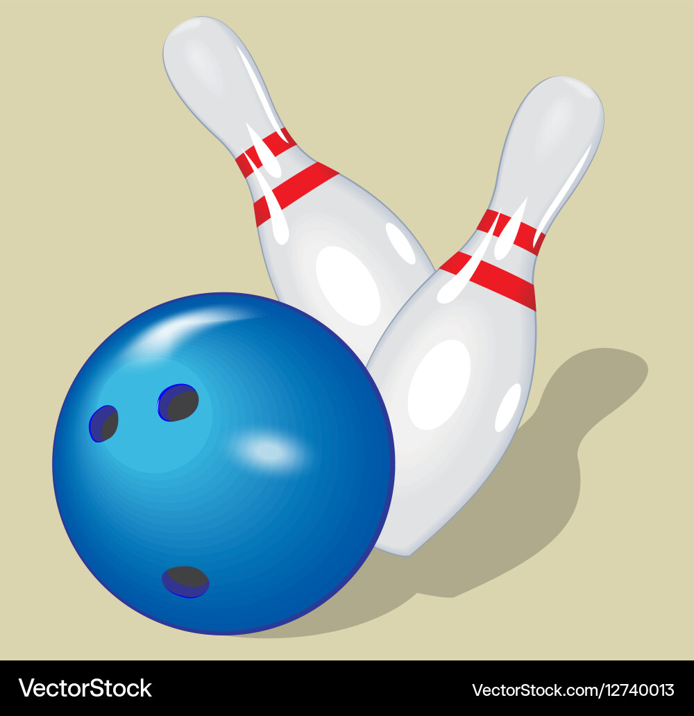 Ball realistic bowling Royalty Free Vector Image