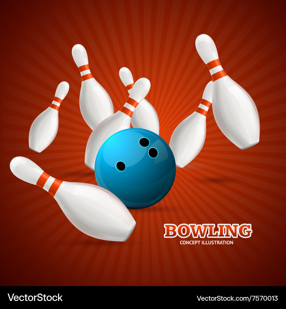 Bowling concept Royalty Free Vector Image - VectorStock