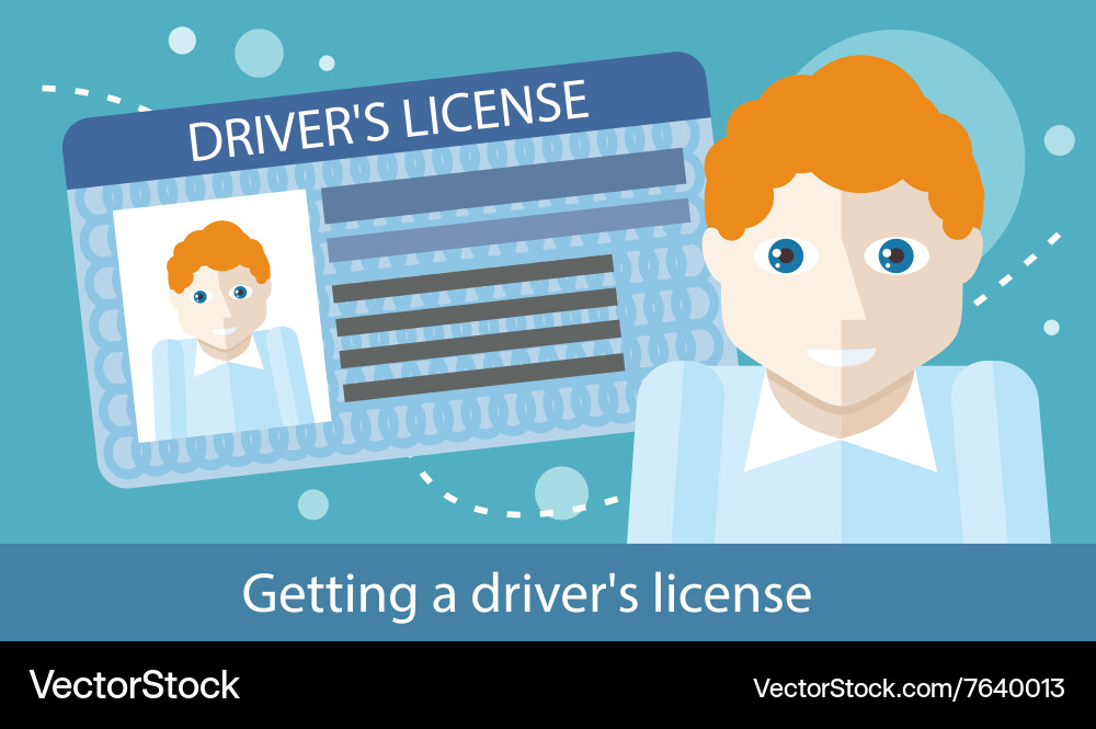 Cartoons man with driver license Royalty Free Vector Image