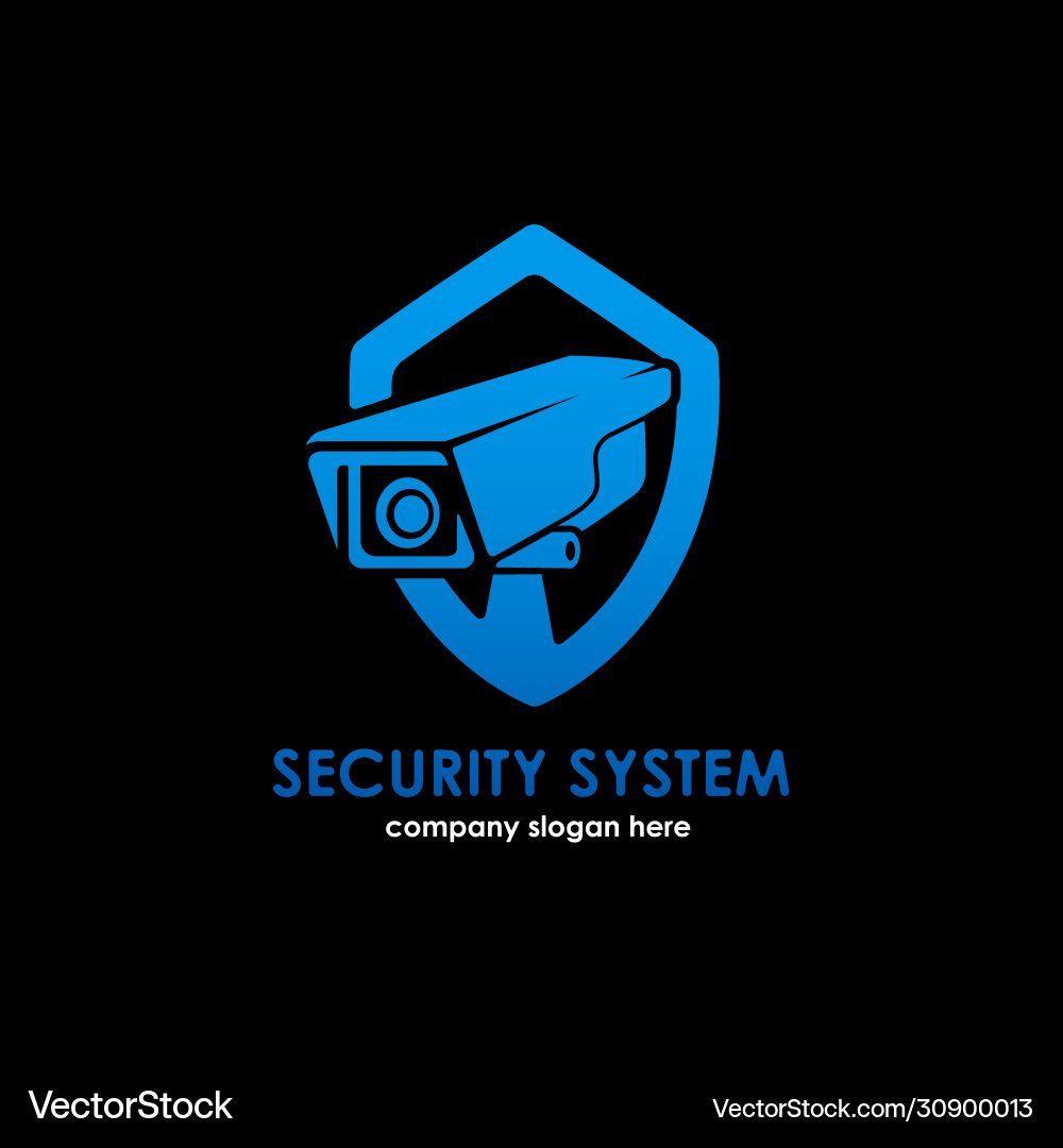 Cctv logo design camera Royalty Free Vector Image