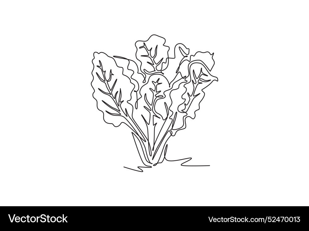 Continuous one line drawing group pile of healthy Vector Image