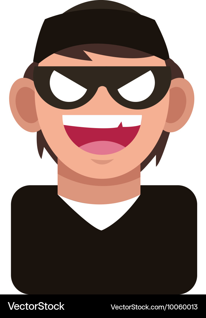 Criminal man with mask icon Royalty Free Vector Image