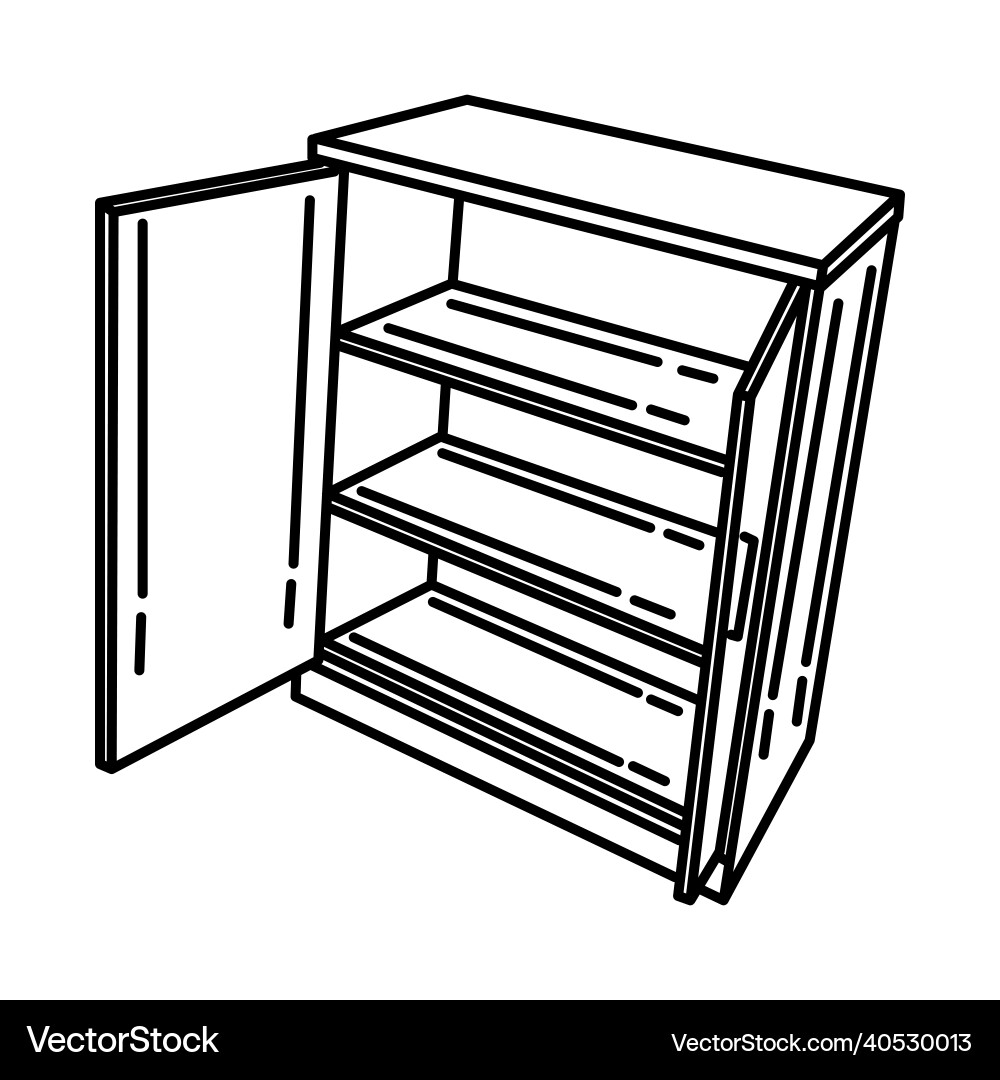 Cupboard icon doodle hand drawn or outline Vector Image