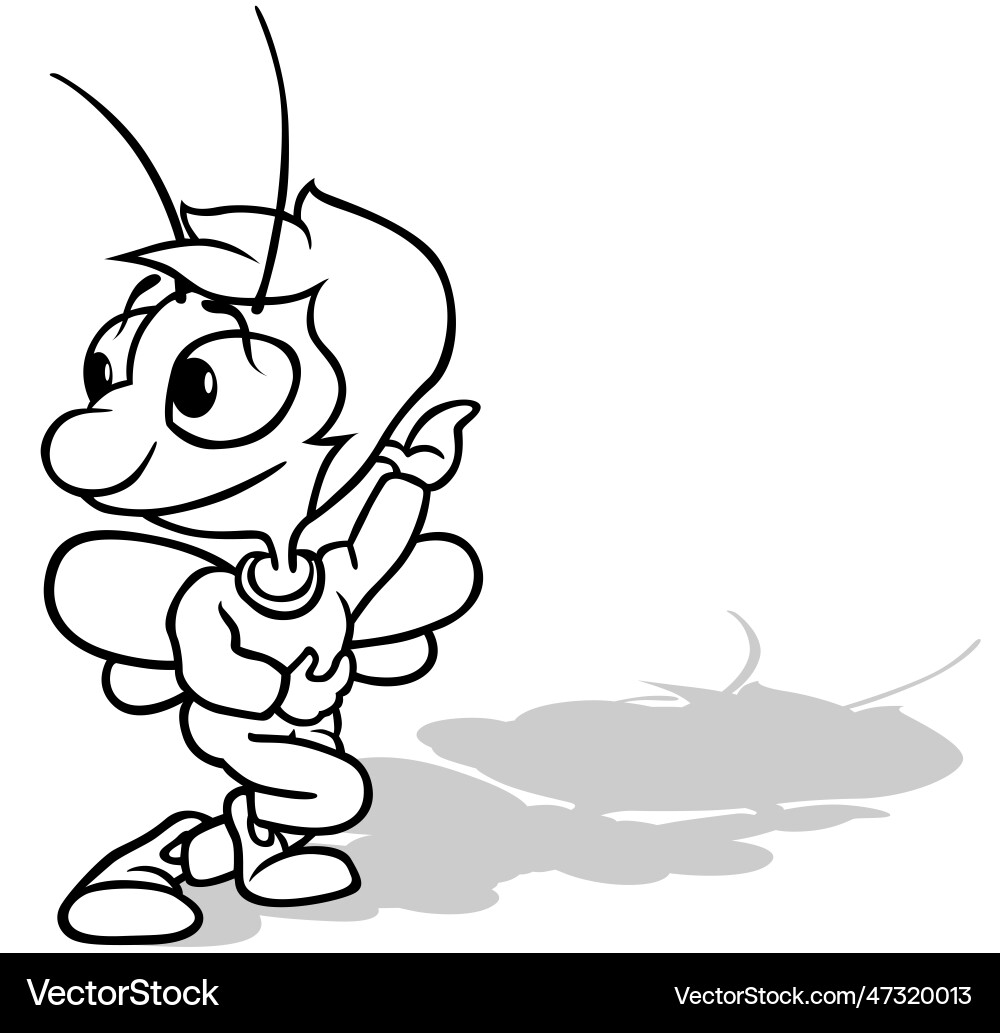 Drawing of a beetle with turned head Royalty Free Vector