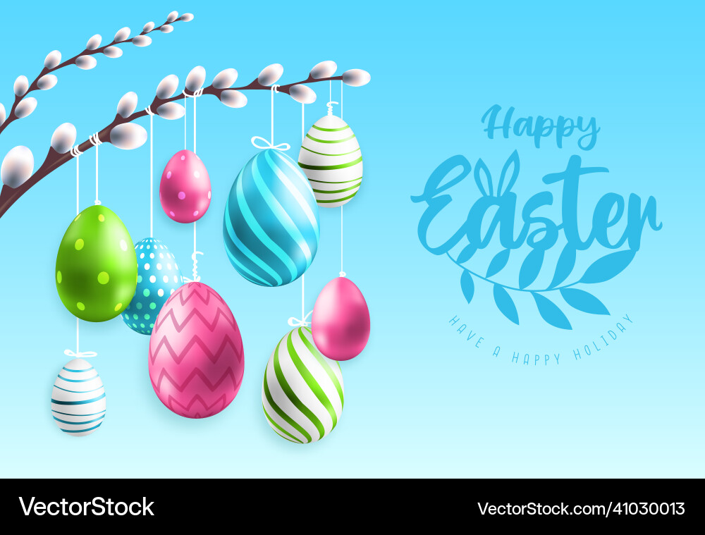 Holiday easter background with eggs Royalty Free Vector