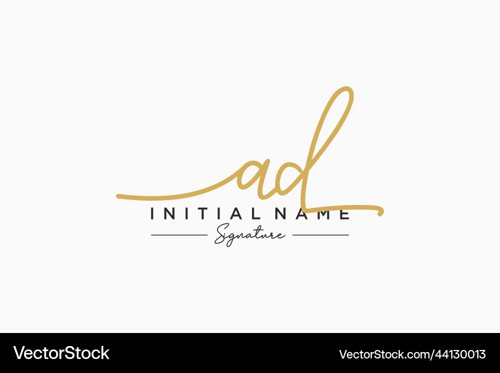 Initial ad signature logo template hand drawn Vector Image