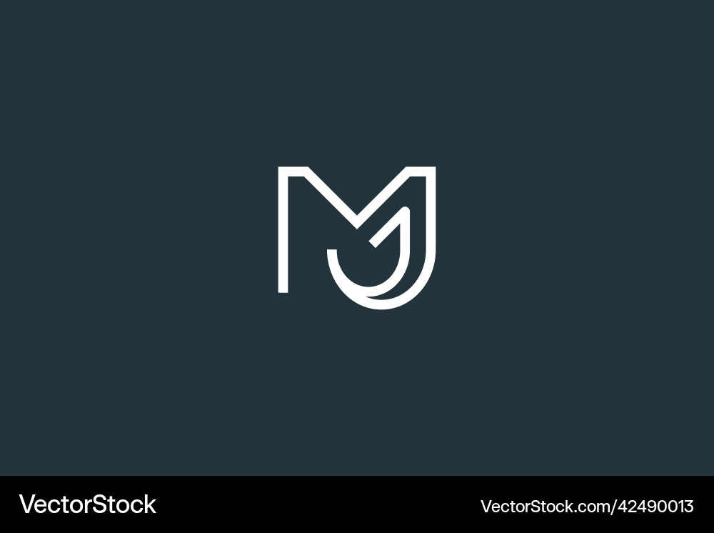 Initial letter mj logo design template Royalty Free Vector