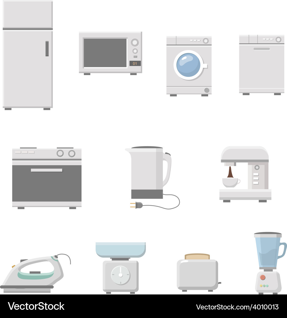 Kitchen Appliances Set Royalty Free Vector Image