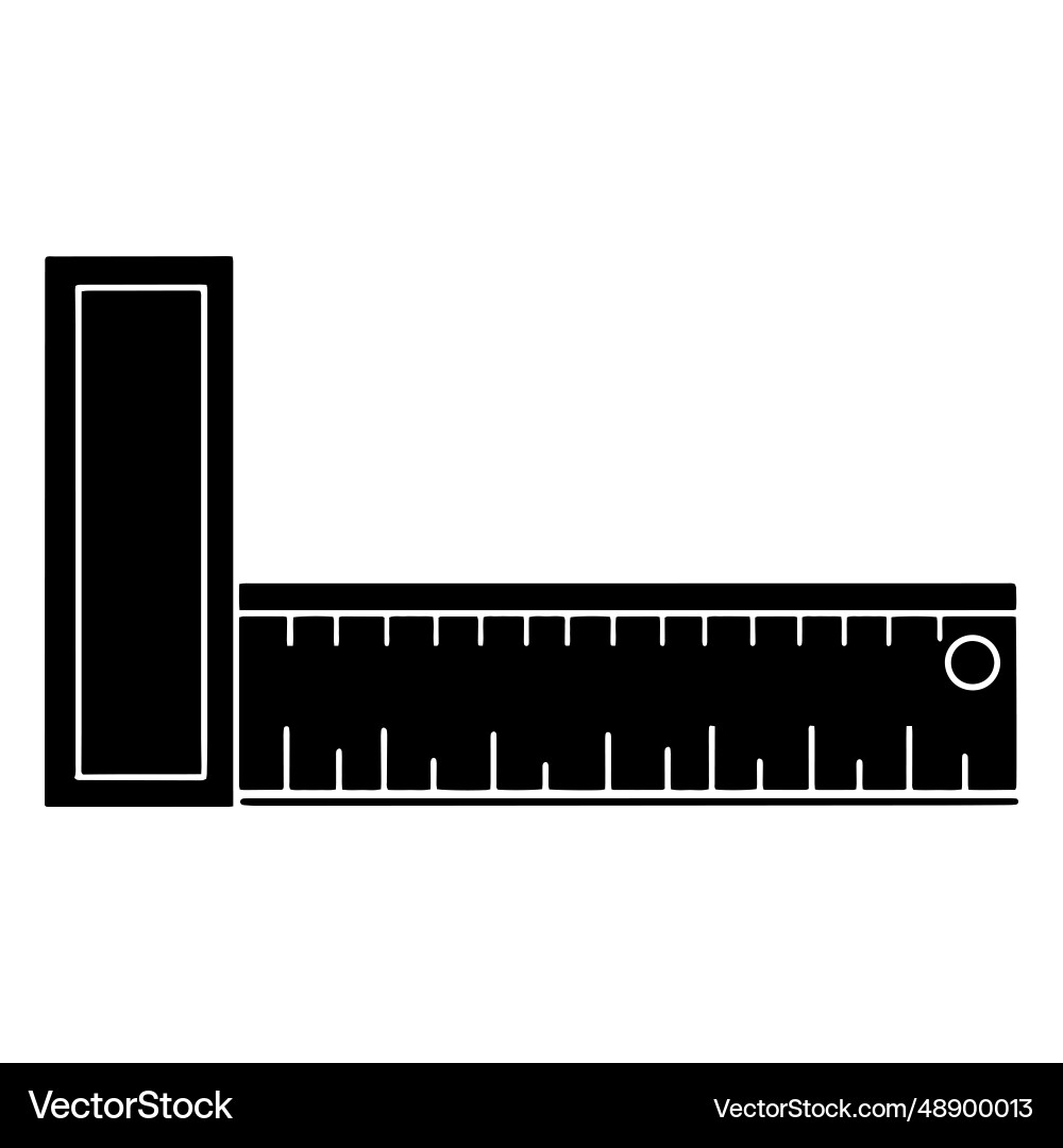 L square ruler black Royalty Free Vector Image