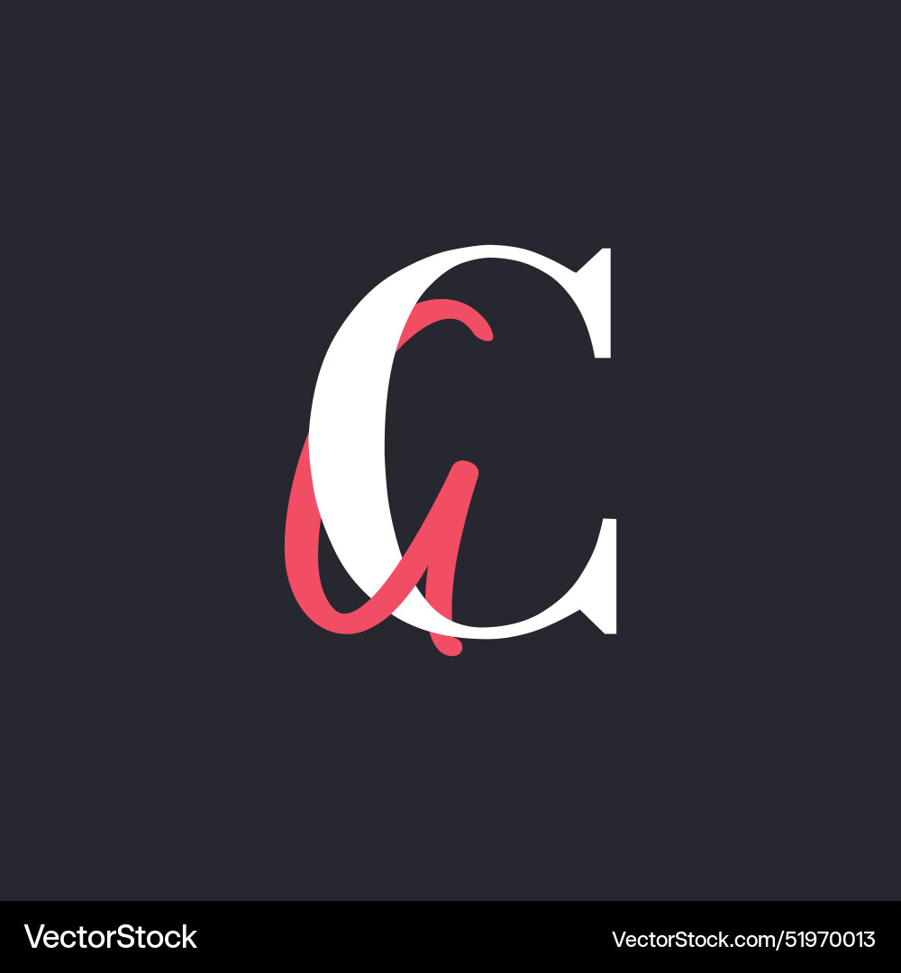 Letter ca logo perfectly blended initials Vector Image