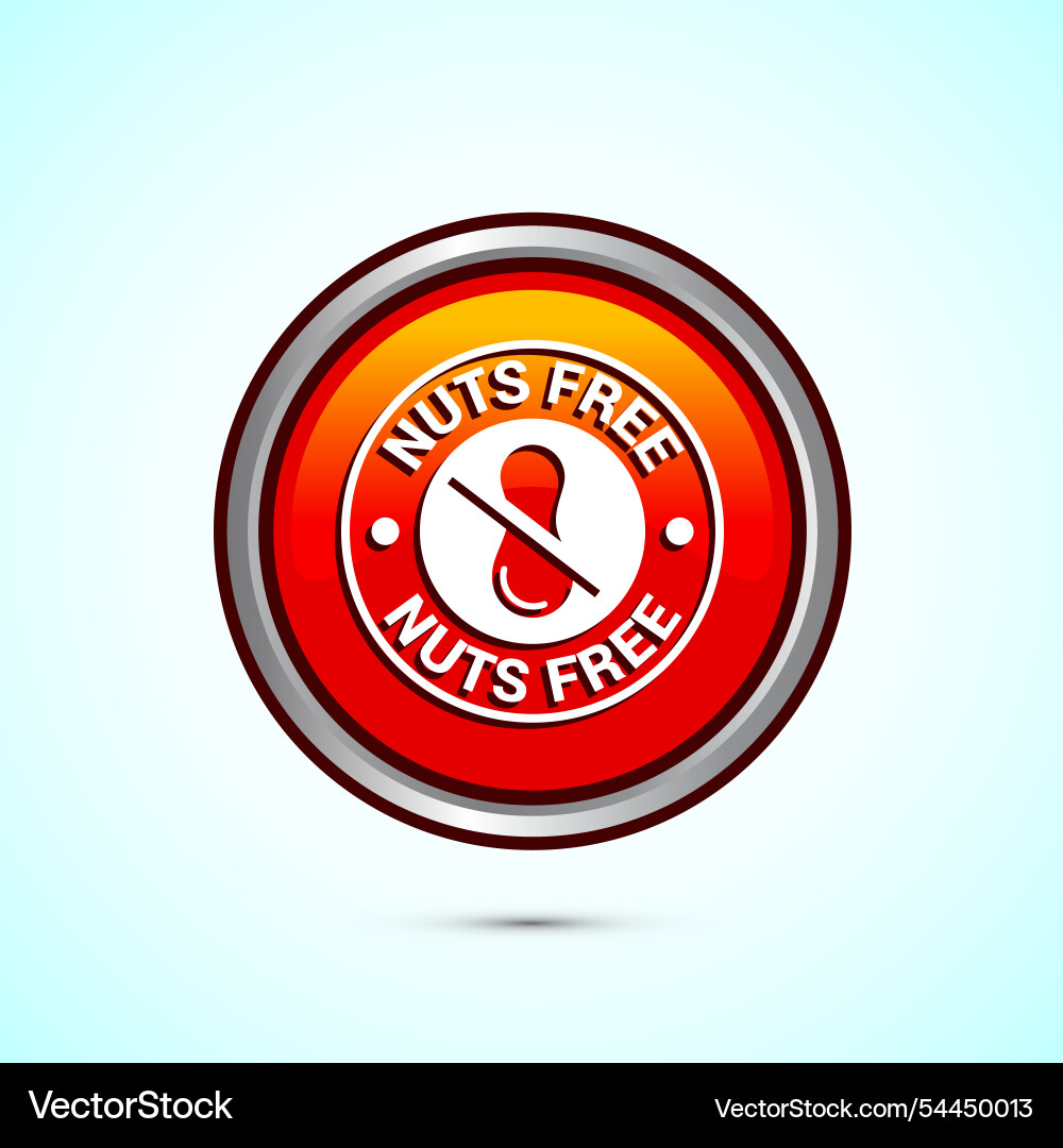 Peanuts free icon no nuts label allergen Vector Image