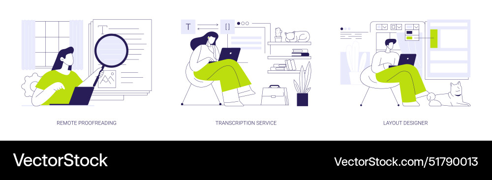 Remote worker services abstract concept Royalty Free Vector