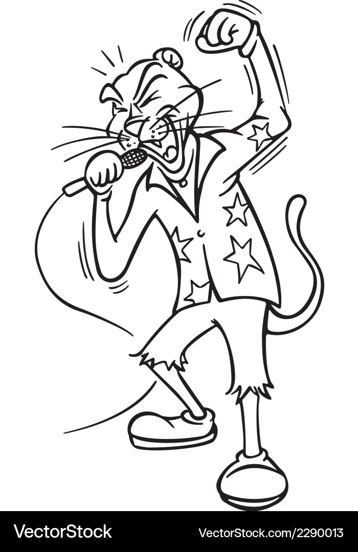 Rocking Lion - Music Star Royalty Free Vector Image