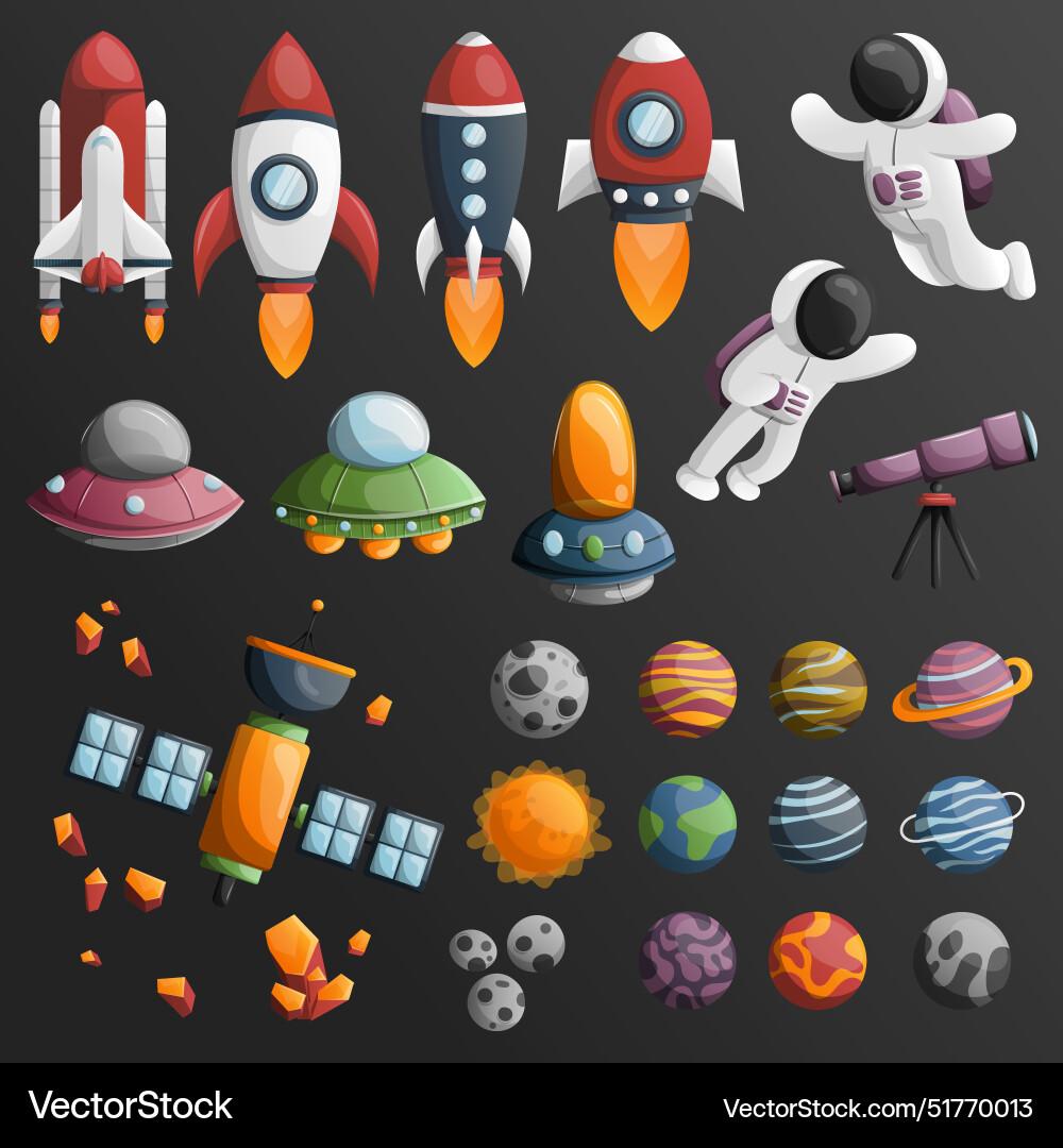 Space element set Royalty Free Vector Image - VectorStock