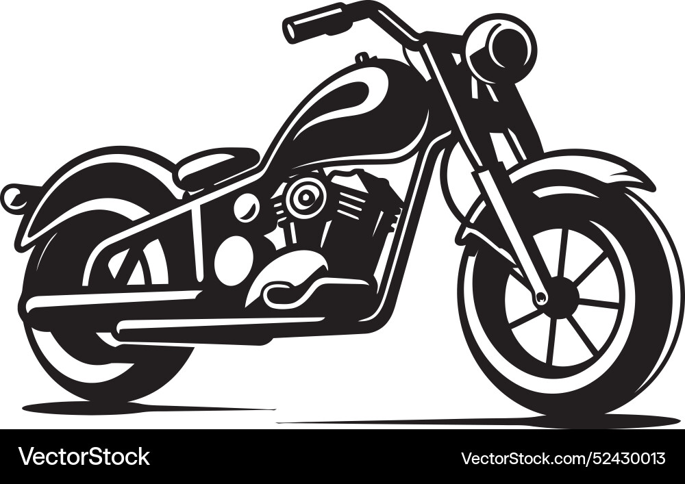 Stealthy biker silhouettechopper rider sketch Vector Image