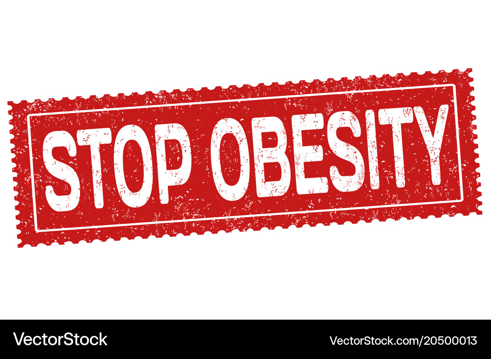 Stop obesity grunge rubber stamp Royalty Free Vector Image