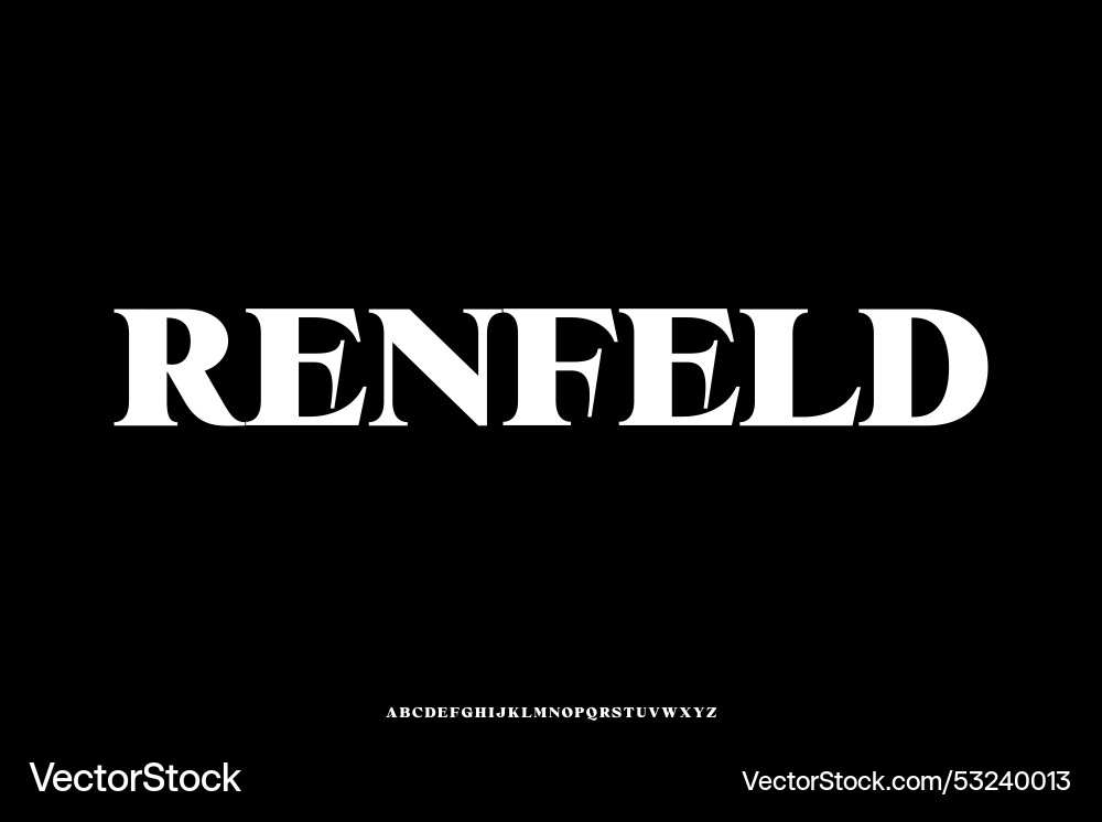 Strong bold serif alphabet display font Royalty Free Vector