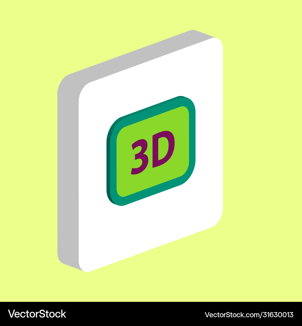 Three dimensional computer symbol Royalty Free Vector Image