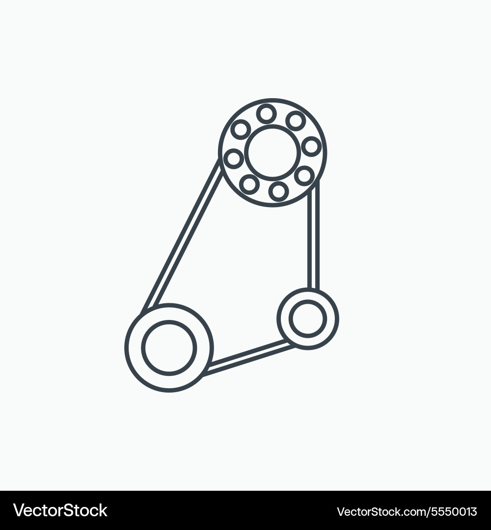 Timing belt icon generator strap sign Royalty Free Vector