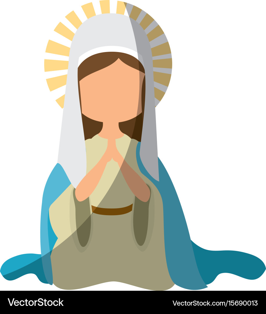Virgin mary cartoon Royalty Free Vector Image - VectorStock