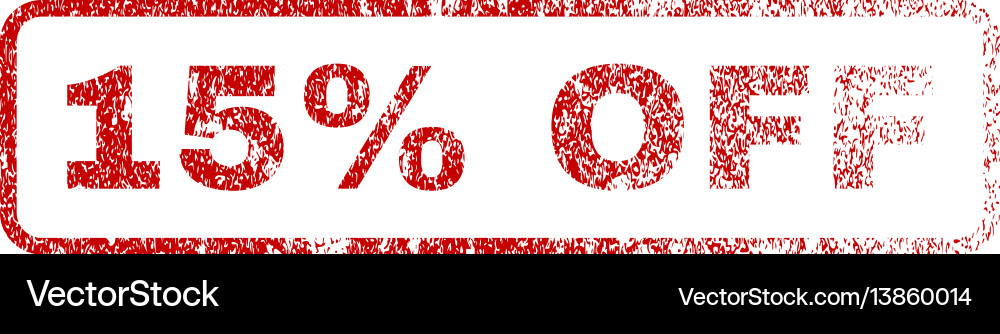 15 percent off rubber stamp Royalty Free Vector Image