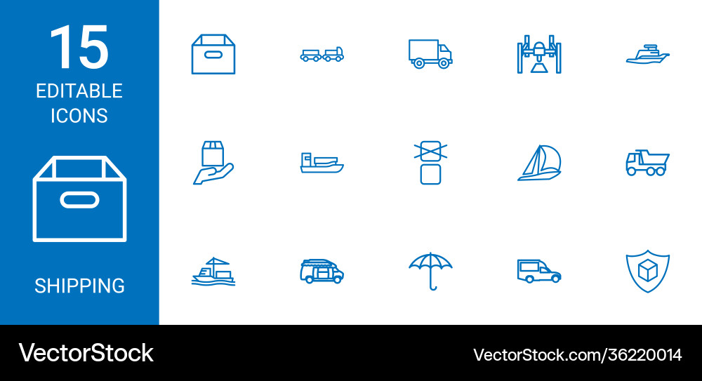 15 shipping icons Royalty Free Vector Image - VectorStock