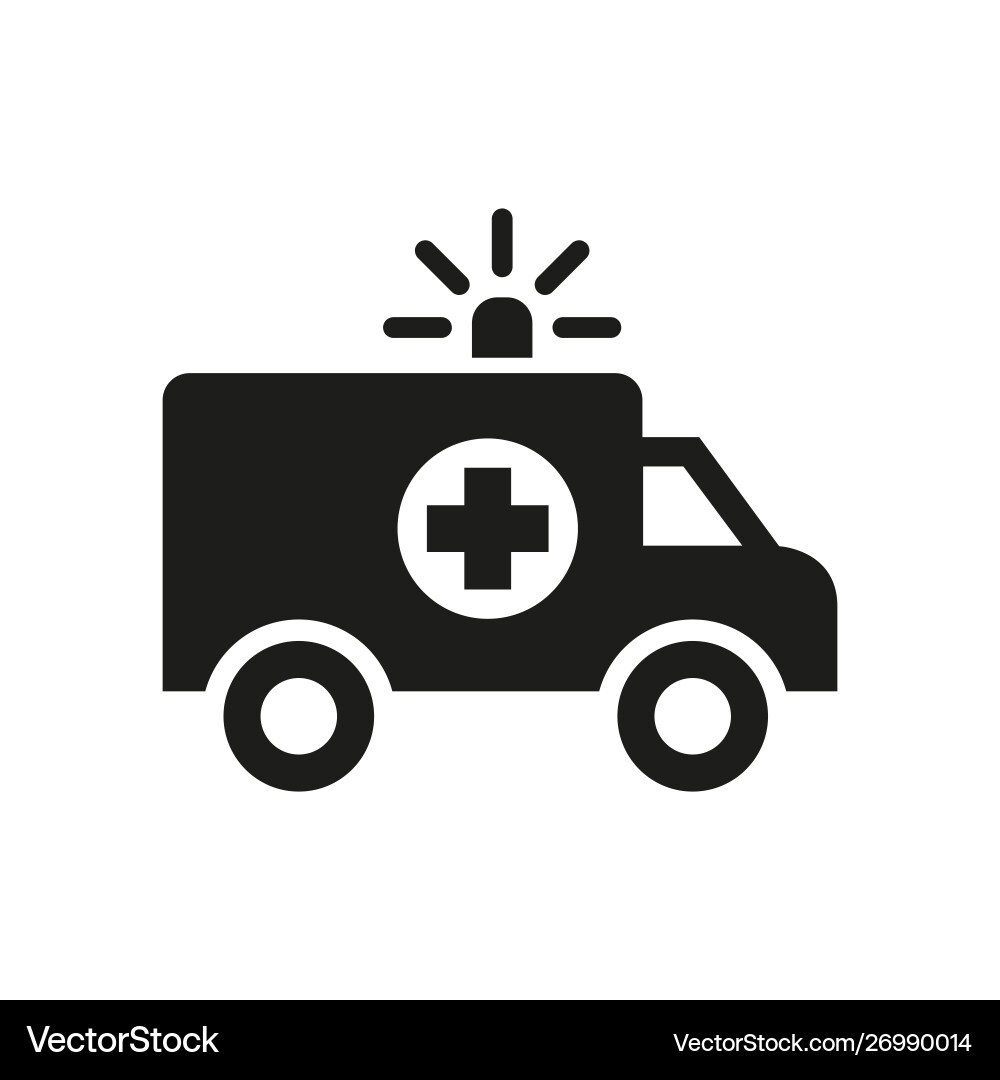 Ambulance icon on white background Royalty Free Vector Image