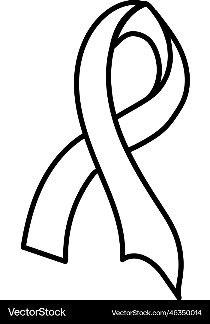 Awareness ribbon line art Royalty Free Vector Image