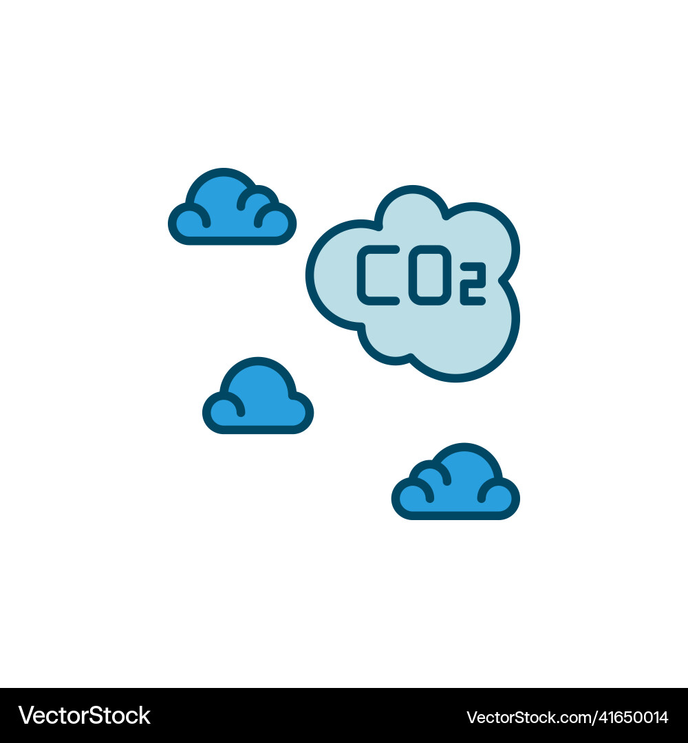 Carbon dioxide co2 and clouds concept Royalty Free Vector