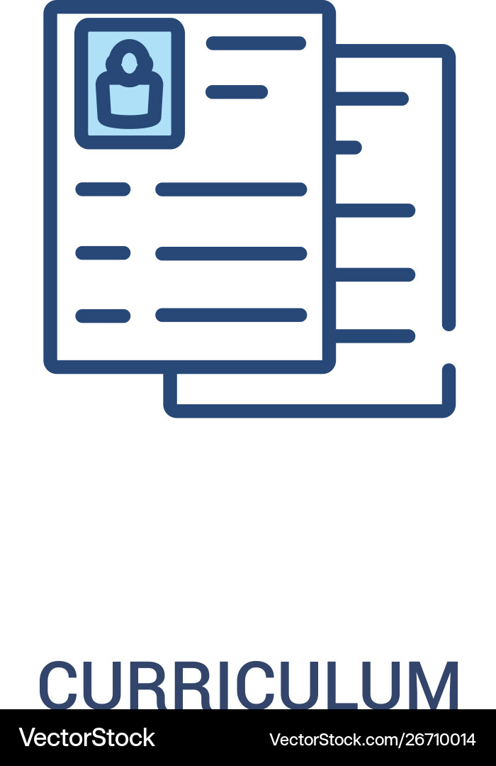 Curriculum concept 2 colored icon simple line Vector Image