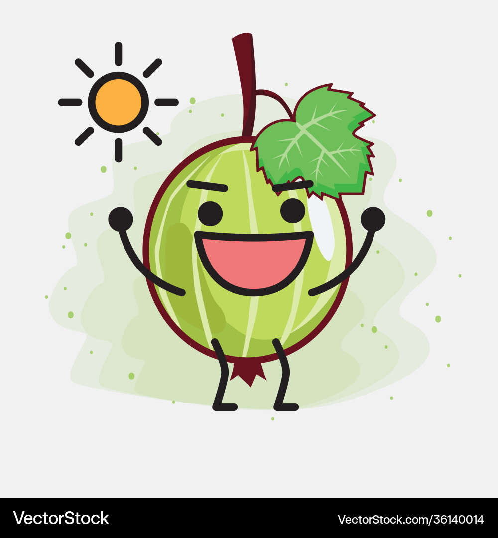 Cute gooseberry fruit mascot character Royalty Free Vector