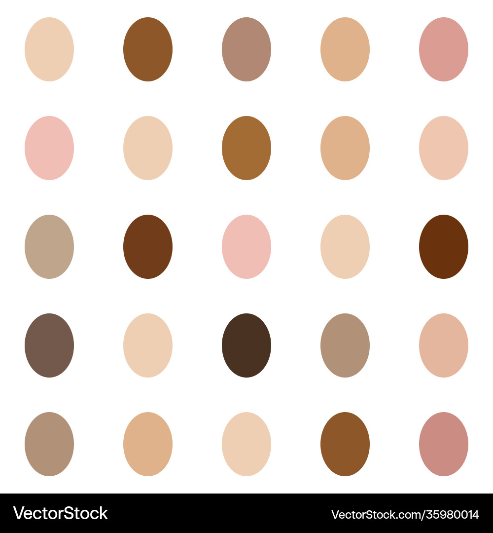 Different skin tones oval shapes on white Vector Image