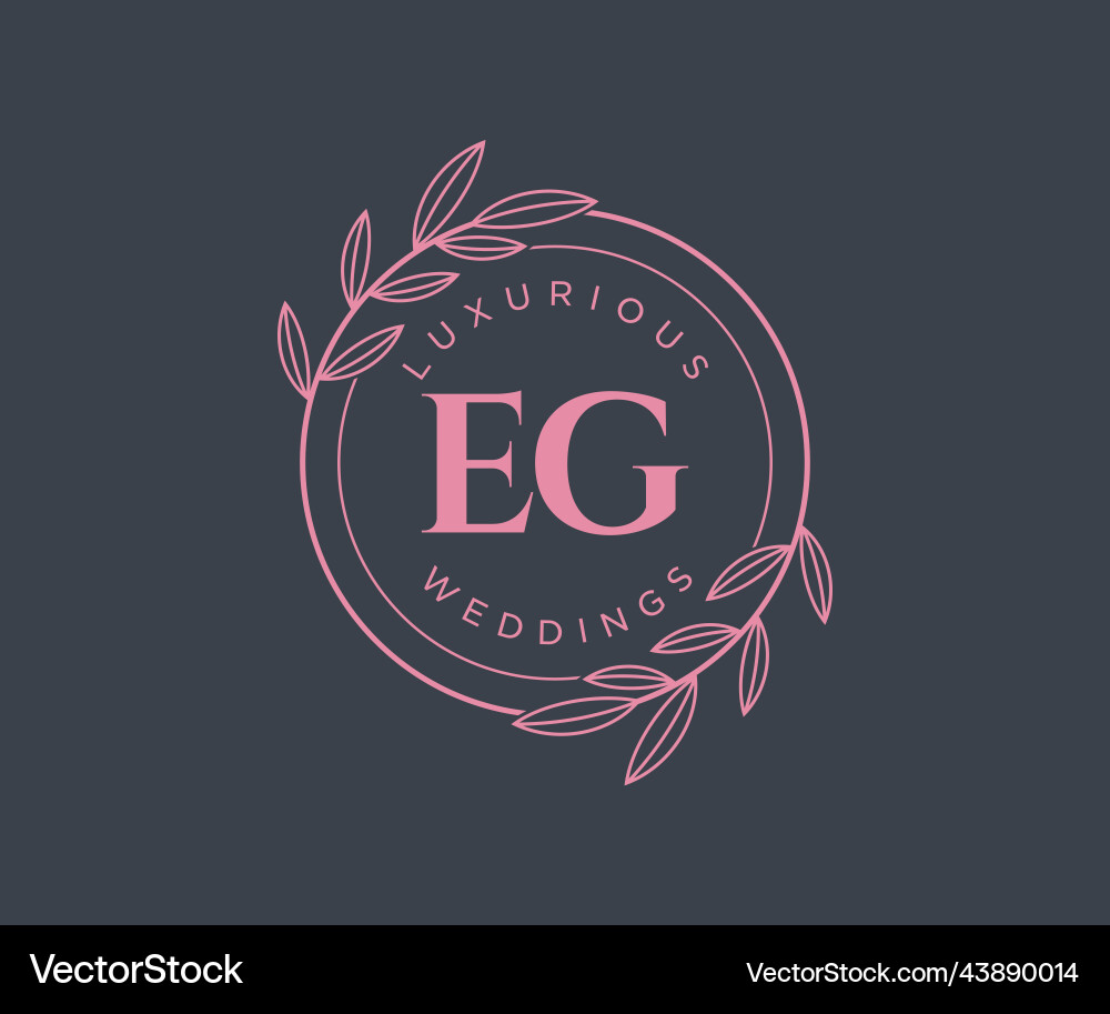 Eg initials letter wedding monogram logos Vector Image
