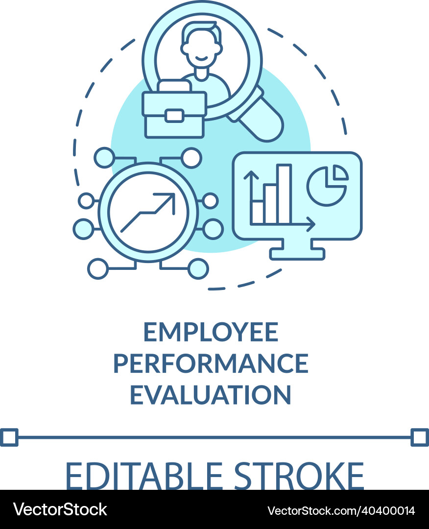 Employee performance evaluation blue concept icon Vector Image