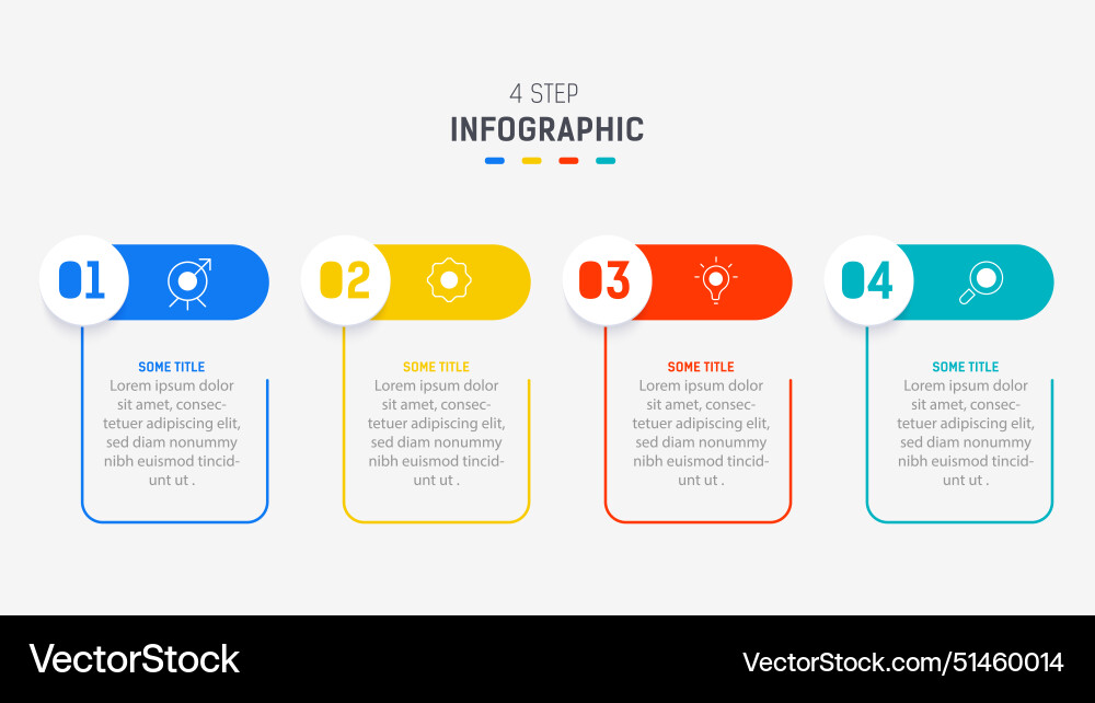 Four Step Process Diagram Template Royalty Free Vector Image