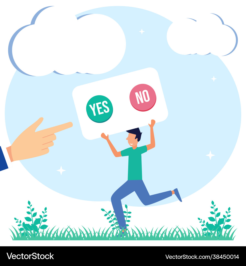 Graphic cartoon character yes Royalty Free Vector Image