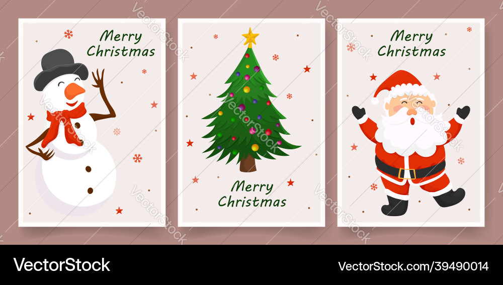 Hand drawn christmas greeting card template Vector Image