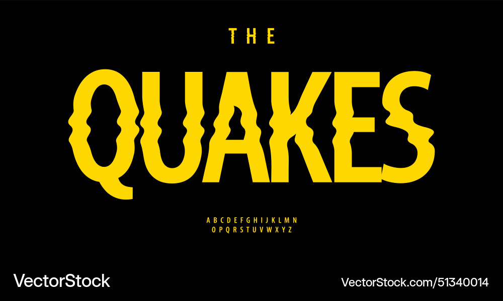 High bold letter with distinctive wavy or quake Vector Image