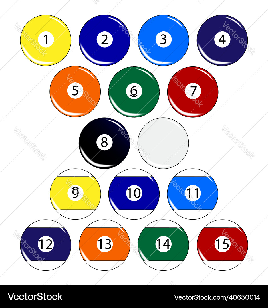 Isolated pool ball set Royalty Free Vector Image