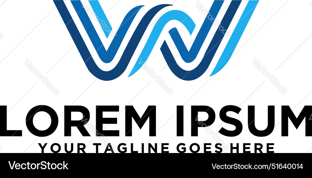 Letter w parallel line logo Royalty Free Vector Image