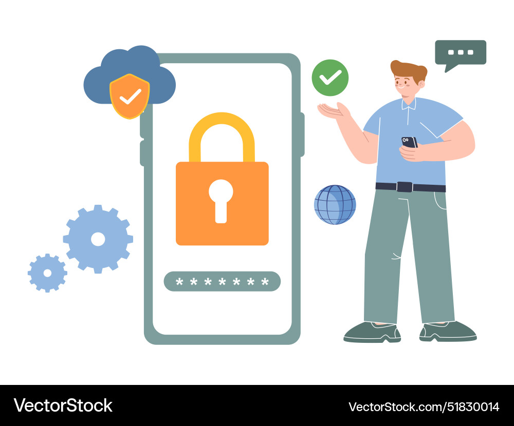 Mobile phone security screen with access locked Vector Image