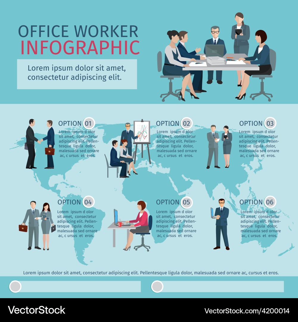 Office worker infographics Royalty Free Vector Image
