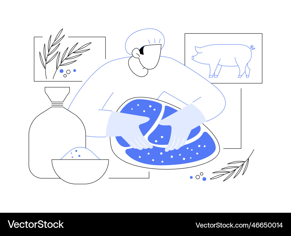 Salt curing abstract concept Royalty Free Vector Image