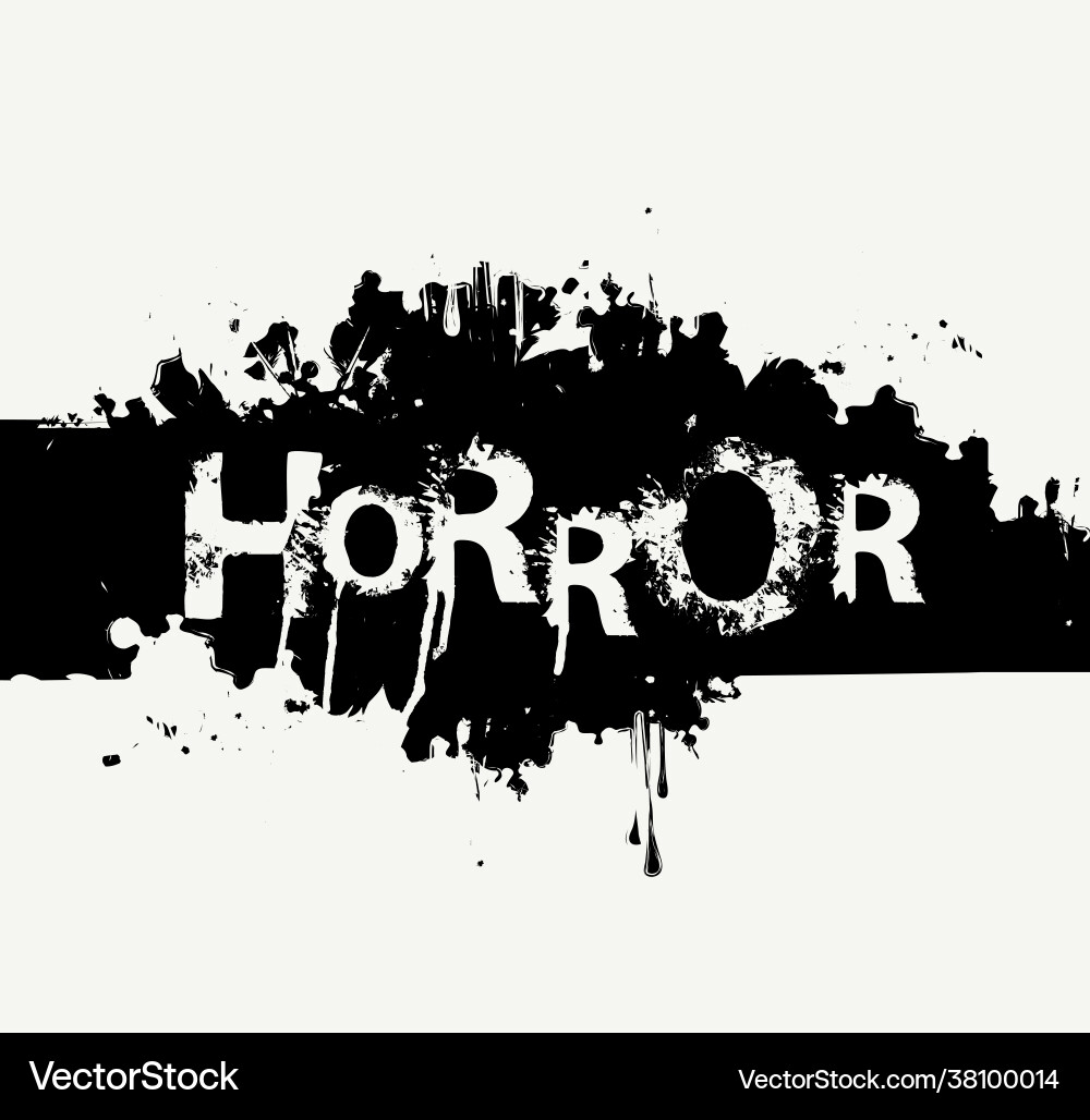 Scary lettering horror with abstract black spots Vector Image