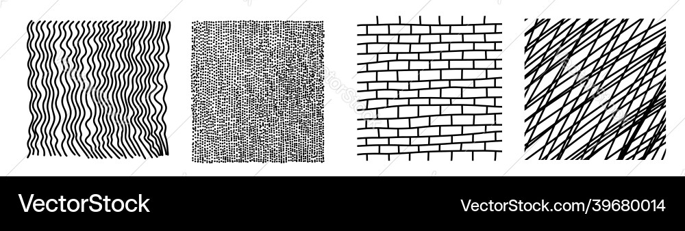 Set of hand drawn abstract textures Royalty Free Vector