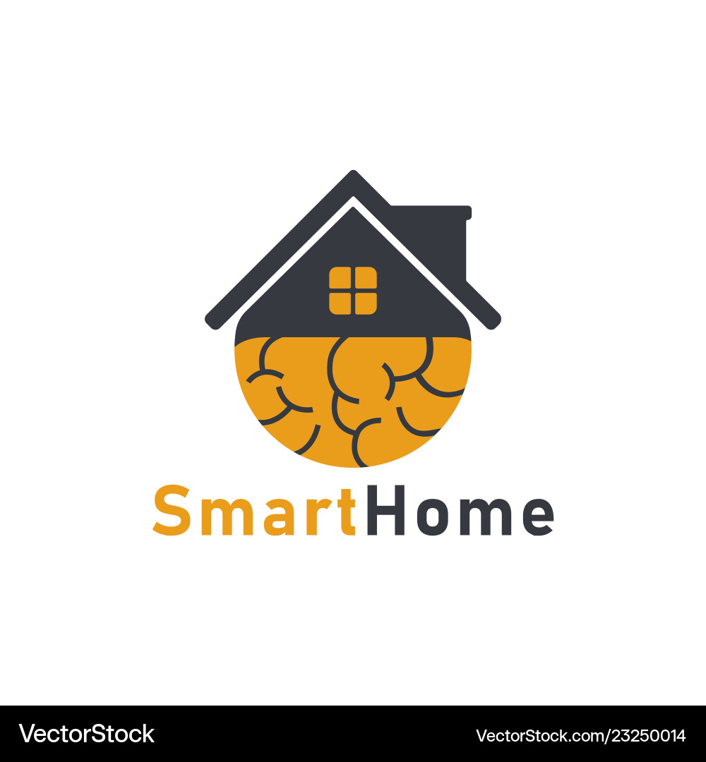 Smart home icon logo design template Royalty Free Vector