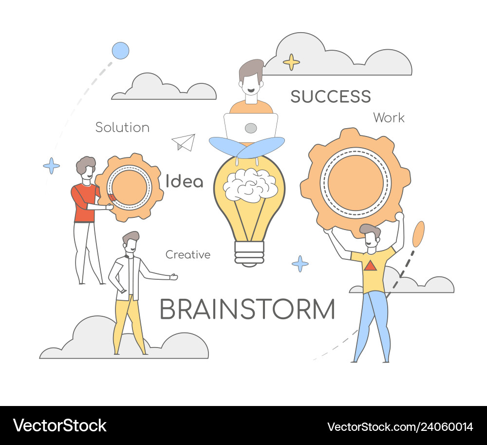 Solution success work idea creative brainstorm Vector Image