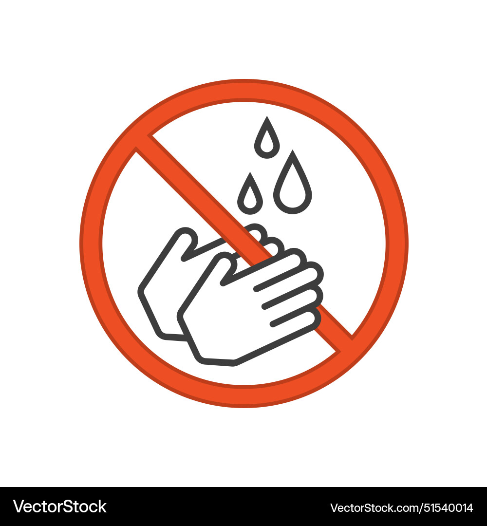 Stop hand washing icon Royalty Free Vector Image