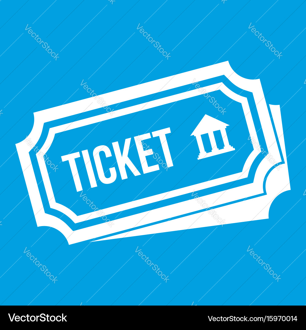 Ticket icon white Royalty Free Vector Image - VectorStock